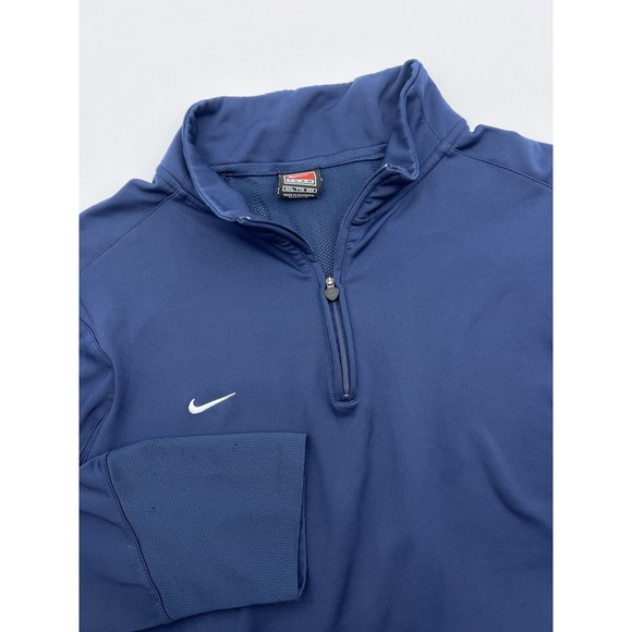 Nike | Shirts | Vintage Nike Team Dri Fit Blue Mens Long Sleeve Vented ...